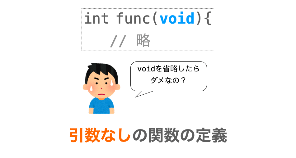 【C言語】引数なしの関数の定義（void無しは非推奨） | だえうホームページ